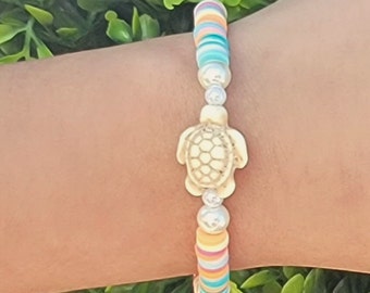 Tropical Popsicle Colorful Preppy Bracelets Heishi Bracelet Summer Bracelets Gifts for Her Clay ...