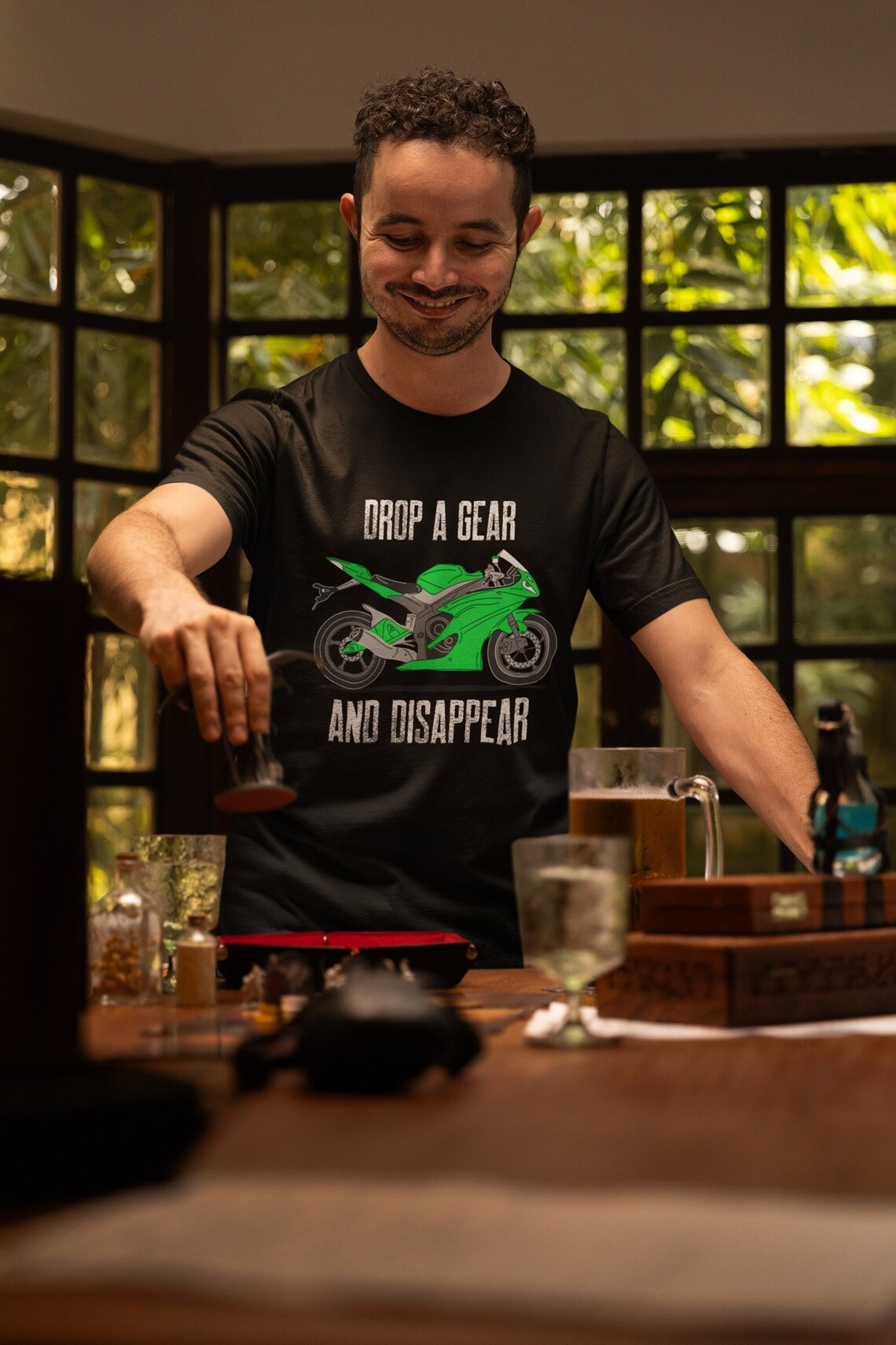 Drop A Gear and Disappear, Motorcycle T/shirt, Motorcycle Dad Tee ...