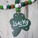 St. Patrick's Day Beaded Garland, Hand Painted Shamrock With Wood Beads ...