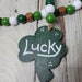 St. Patrick's Day Beaded Garland, Hand Painted Shamrock With Wood Beads ...