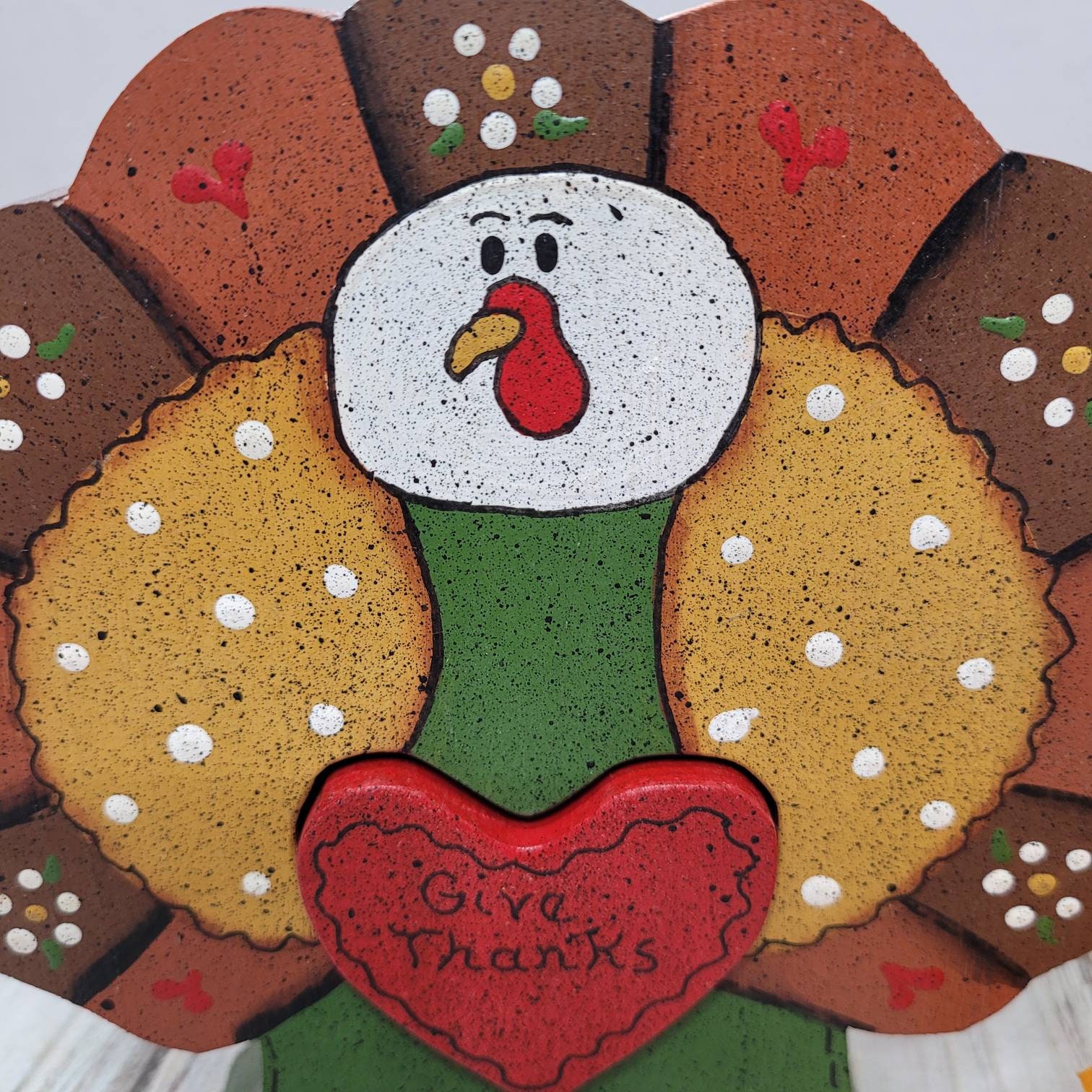 Handmade Whimsical Block Turkey, Wood Turkey Block, Thanksgiving Decor ...