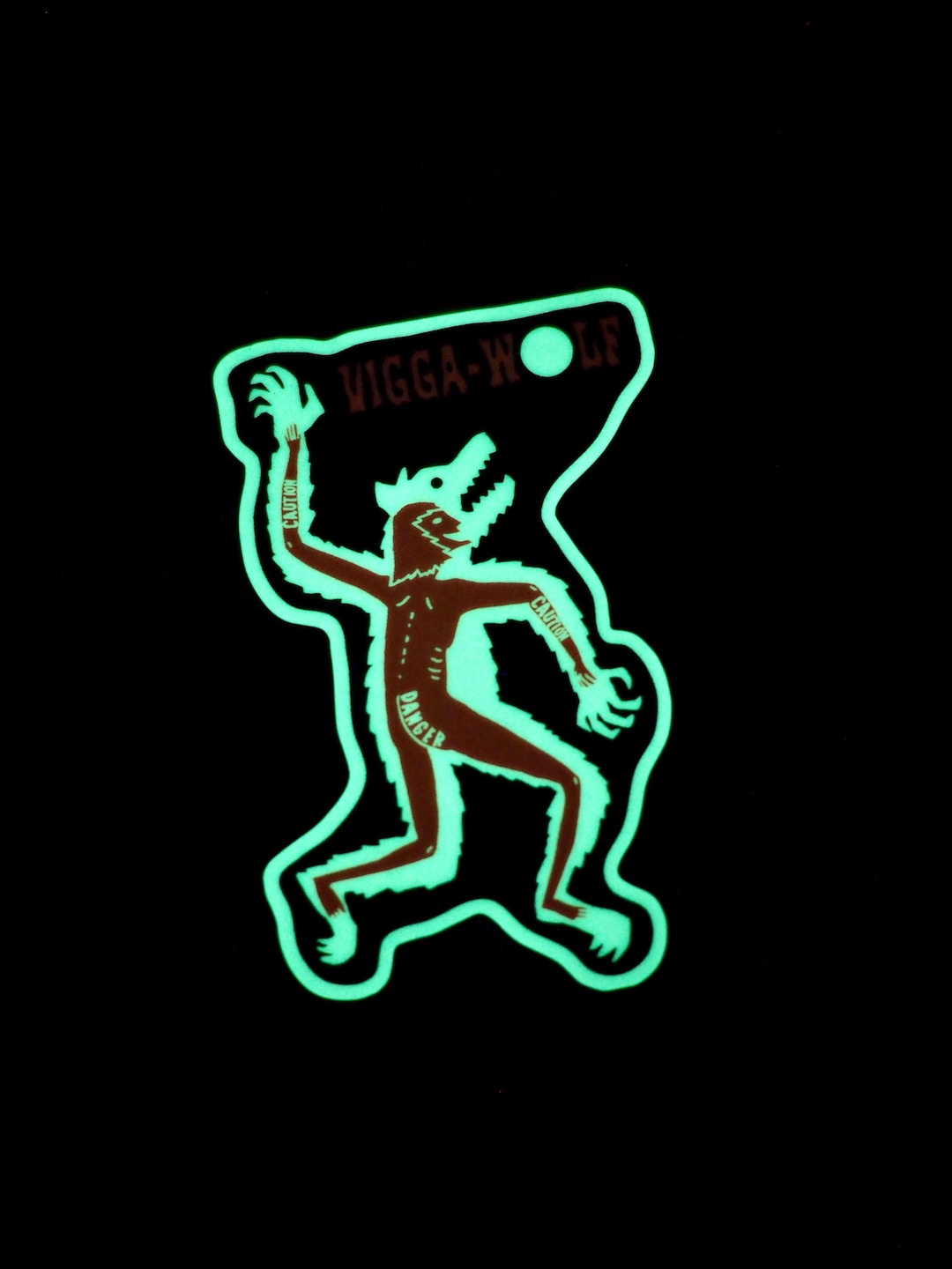 Vigga-wolf, the Devils Merch, Glow in the Dark Sticker, Free U.S ...