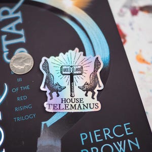 Red Rising Merch, House Telemanus Sticker, Holographic, Free US ...