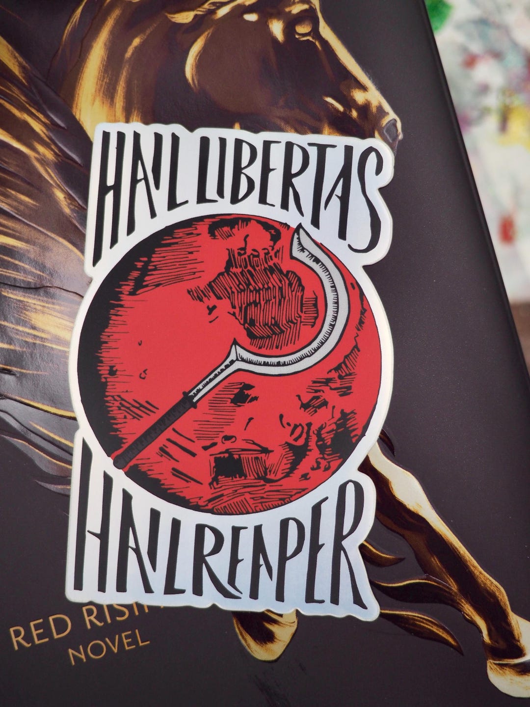 Red Rising Merch, Hail Libertas Hail Reaper Sticker, Officially ...
