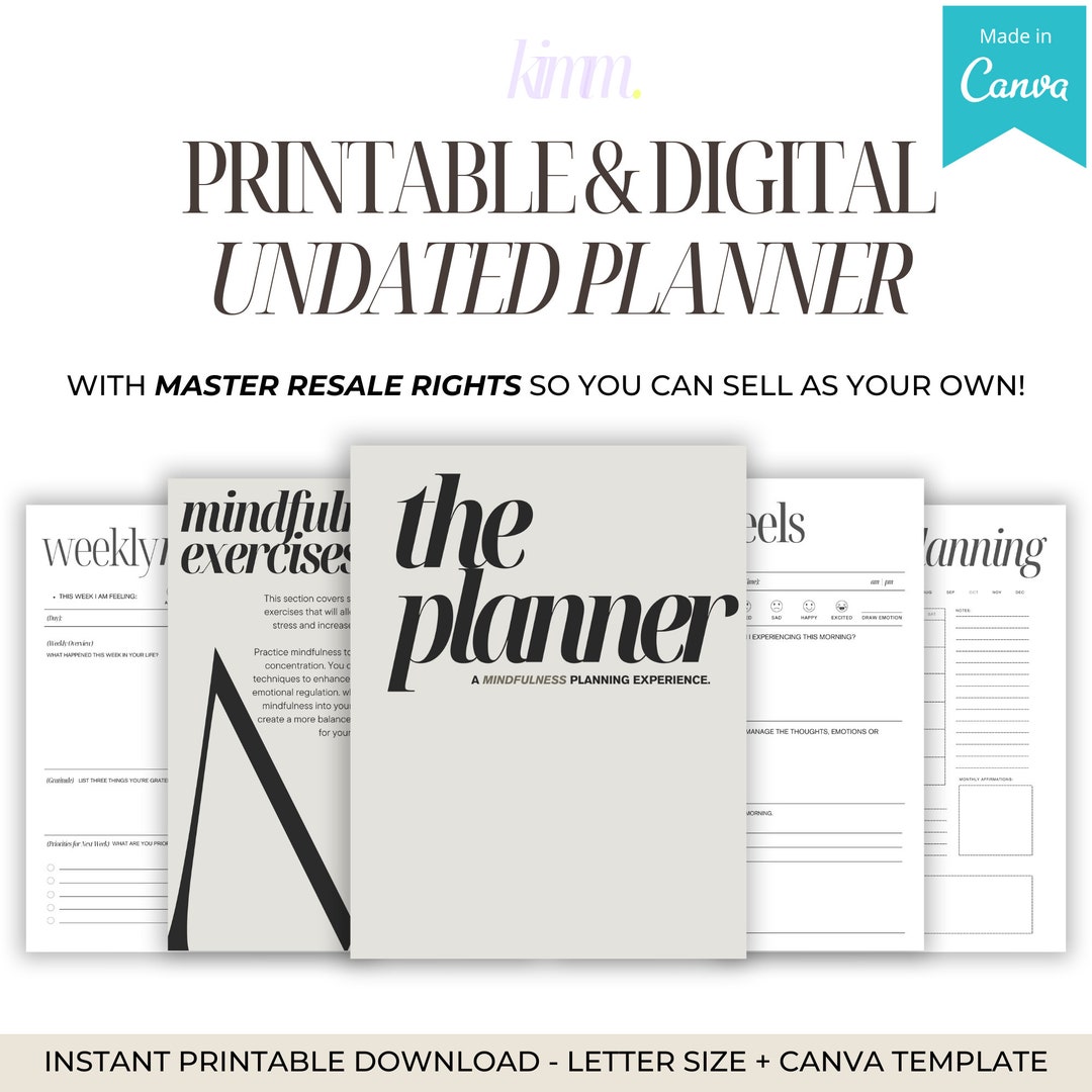 MMR PLR Digital Planner, Canva Template, Resellable Planners for ...