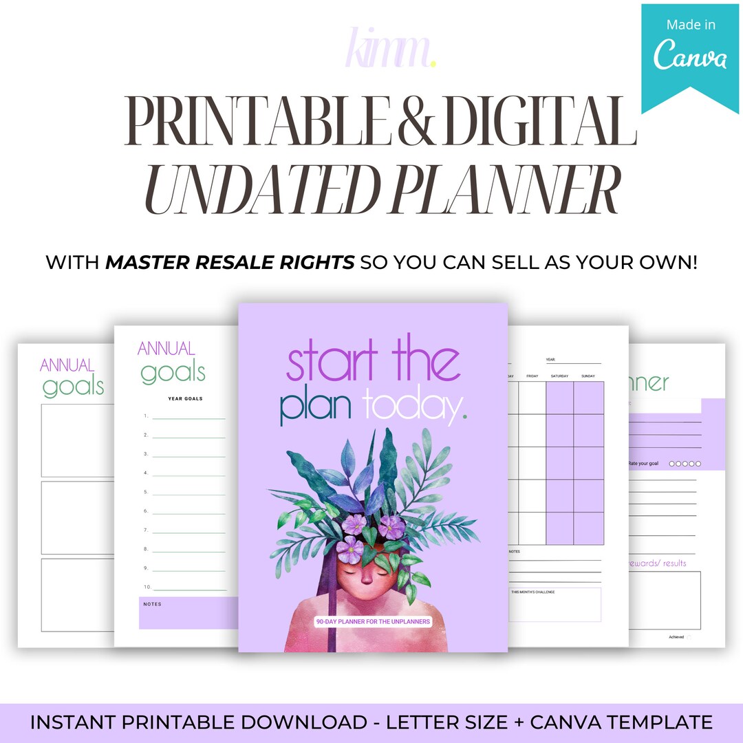 MMR PLR Digital Planner, Canva Template, Resellable Planners for ...