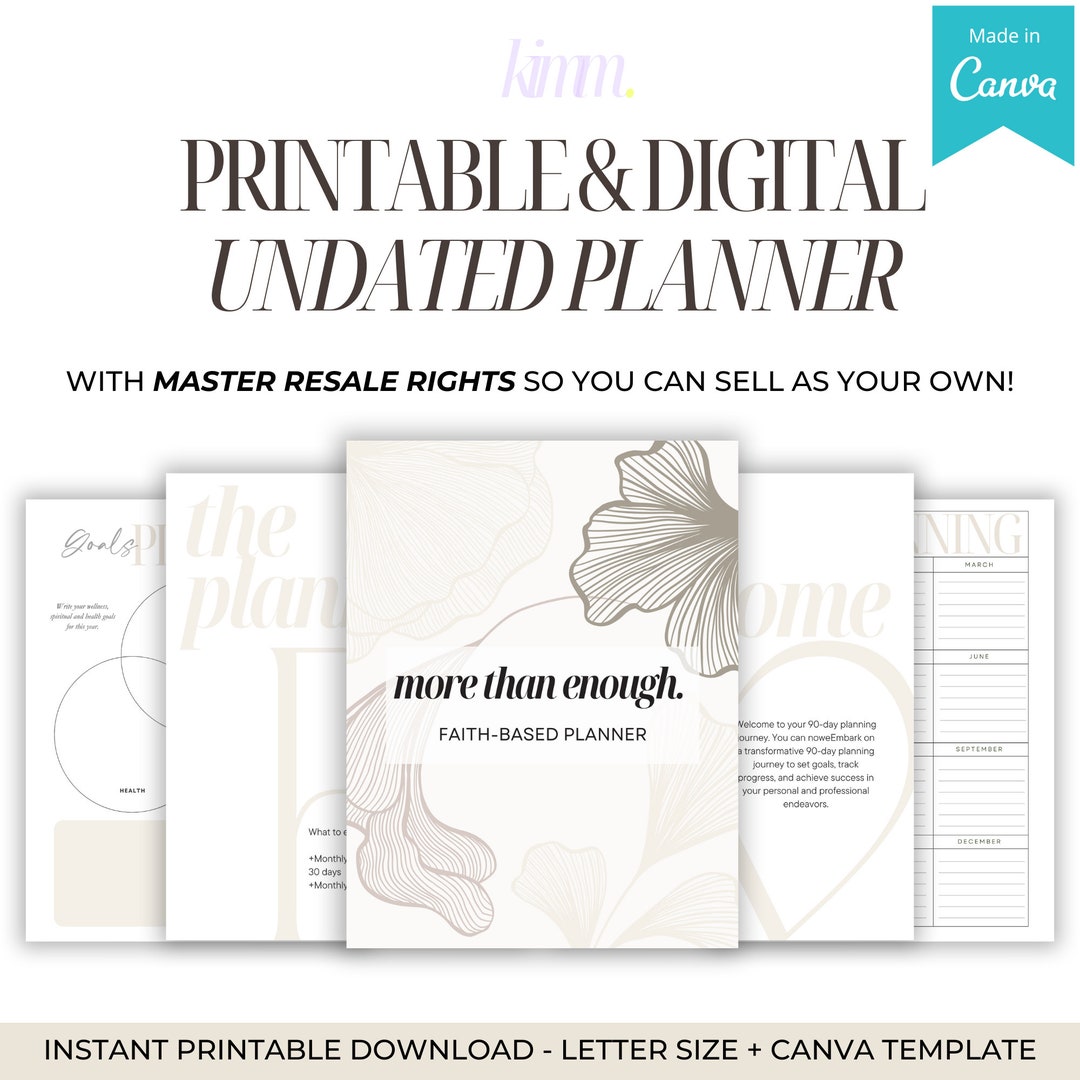 MMR PLR Digital Planner, Canva Template, Resellable Planners for ...