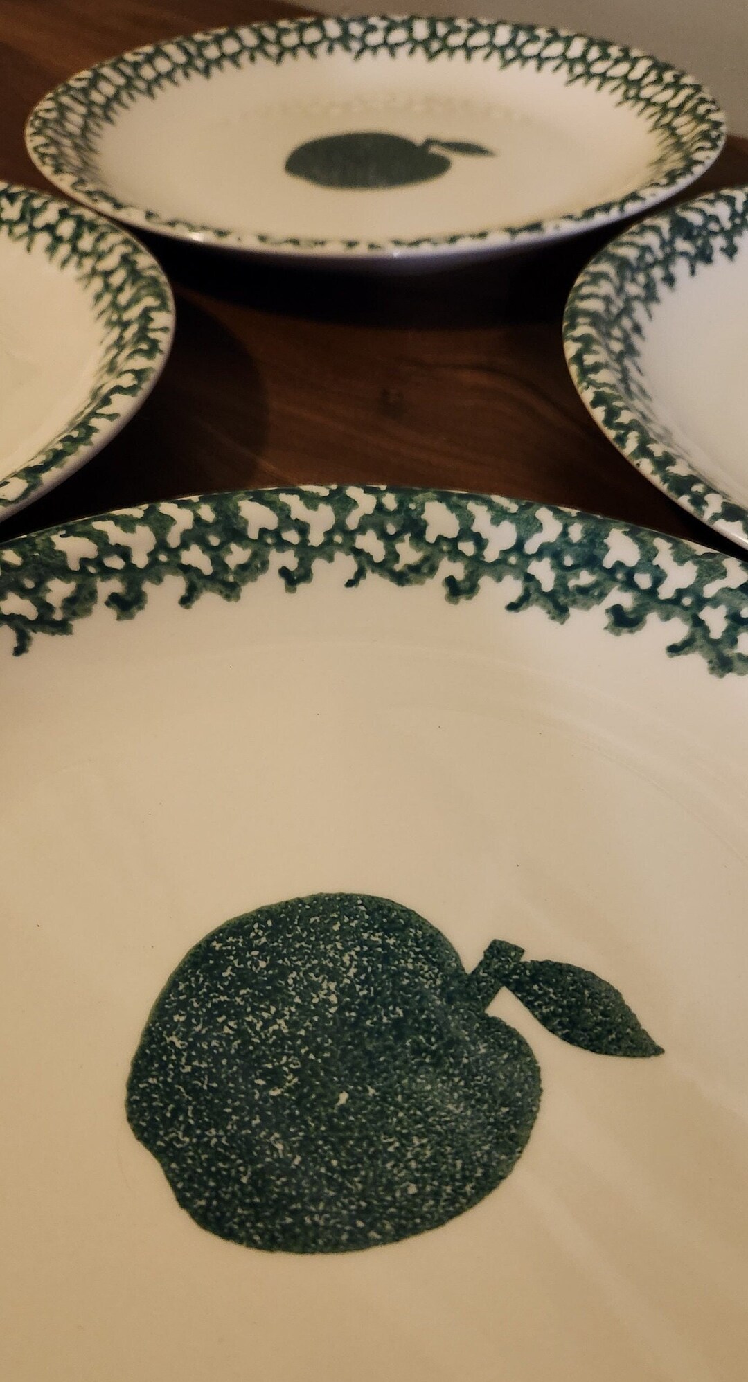 4 Dinner Plates Folk Craft Apple Plates, Oven to Table, Microwave and ...