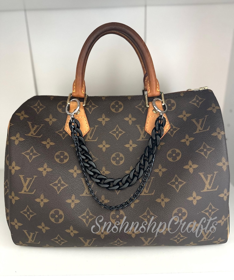 Black Double Chain Bag Accessory 10” 12” 14” 16” Acrylic Purse Tote Bag ...