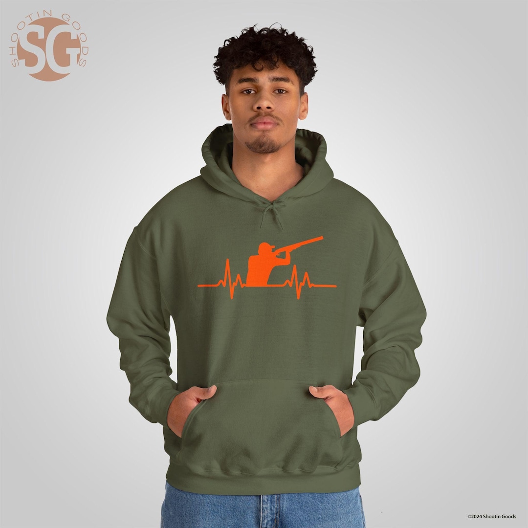 Clay Target Shooting Heartbeat Pulse Hoodie Skeet Shooting Sweatshirt ...