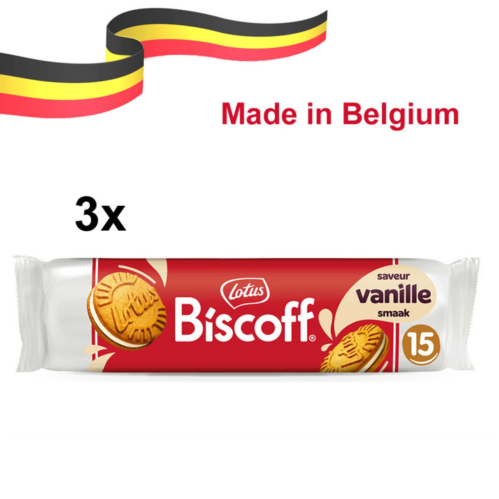 3x 150 Gram LOTUS BISCOFF With Vanille Cream Speculoos Gift for ...