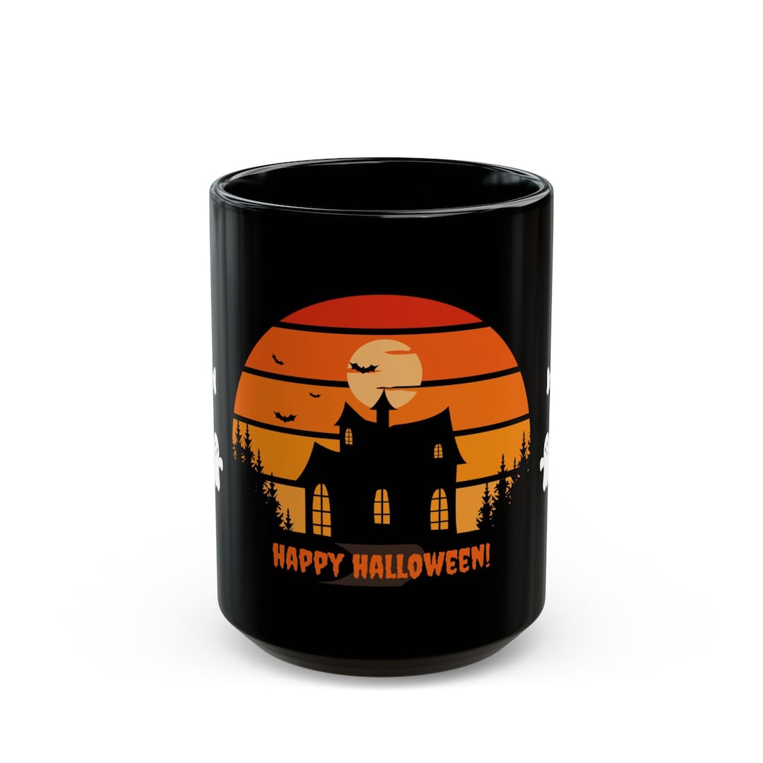 Happy Halloween Coffee Mug, Haunted House, Ghosts, Spooky Season Coffee ...