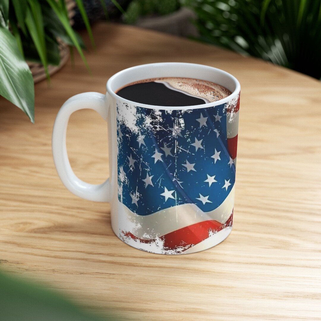 American Flag Mug, Patriotic USA Mug, American Mug, American Flag ...