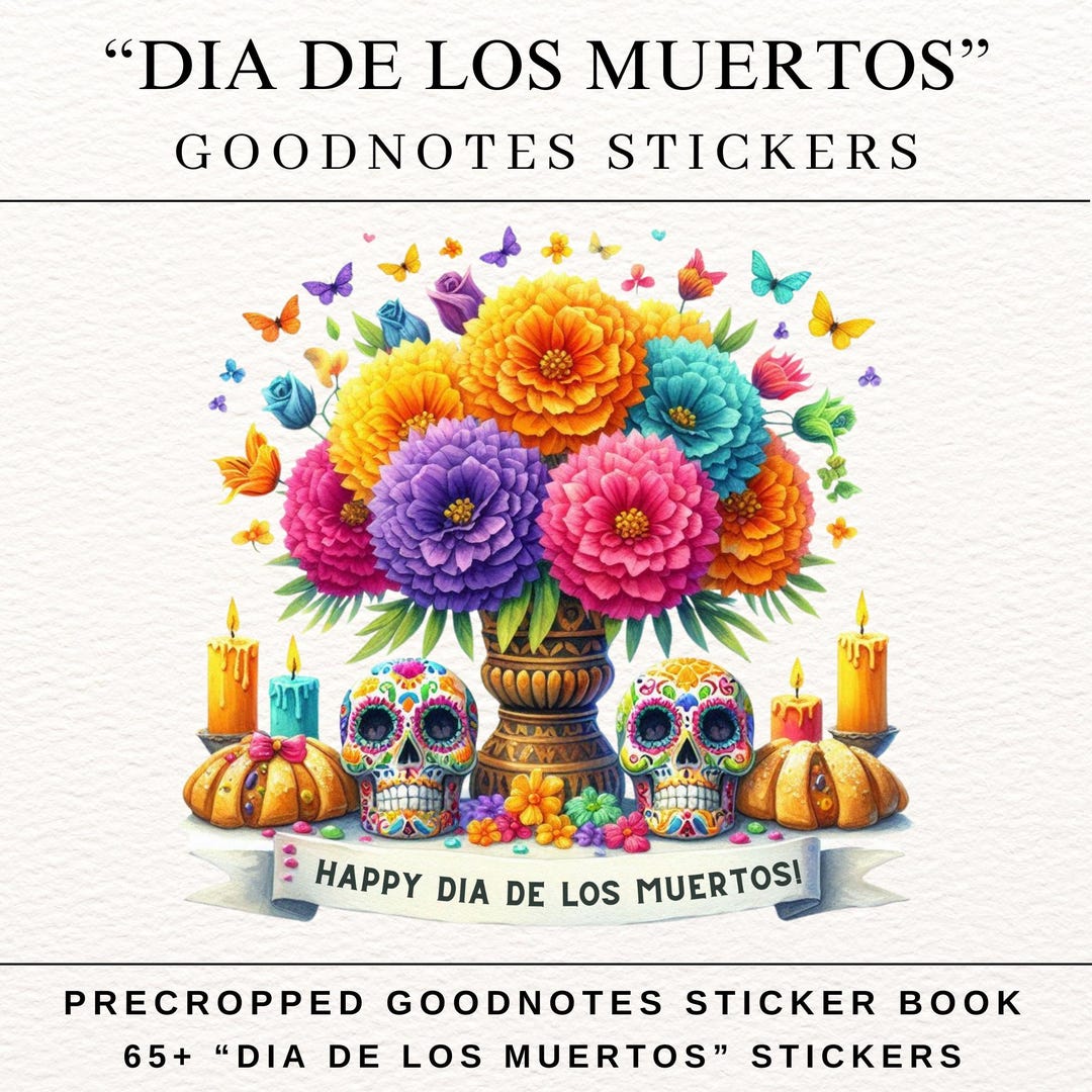 DIA De LOS MUERTOS Stickers, Goodnotes Precropped Stickers, Day of the ...