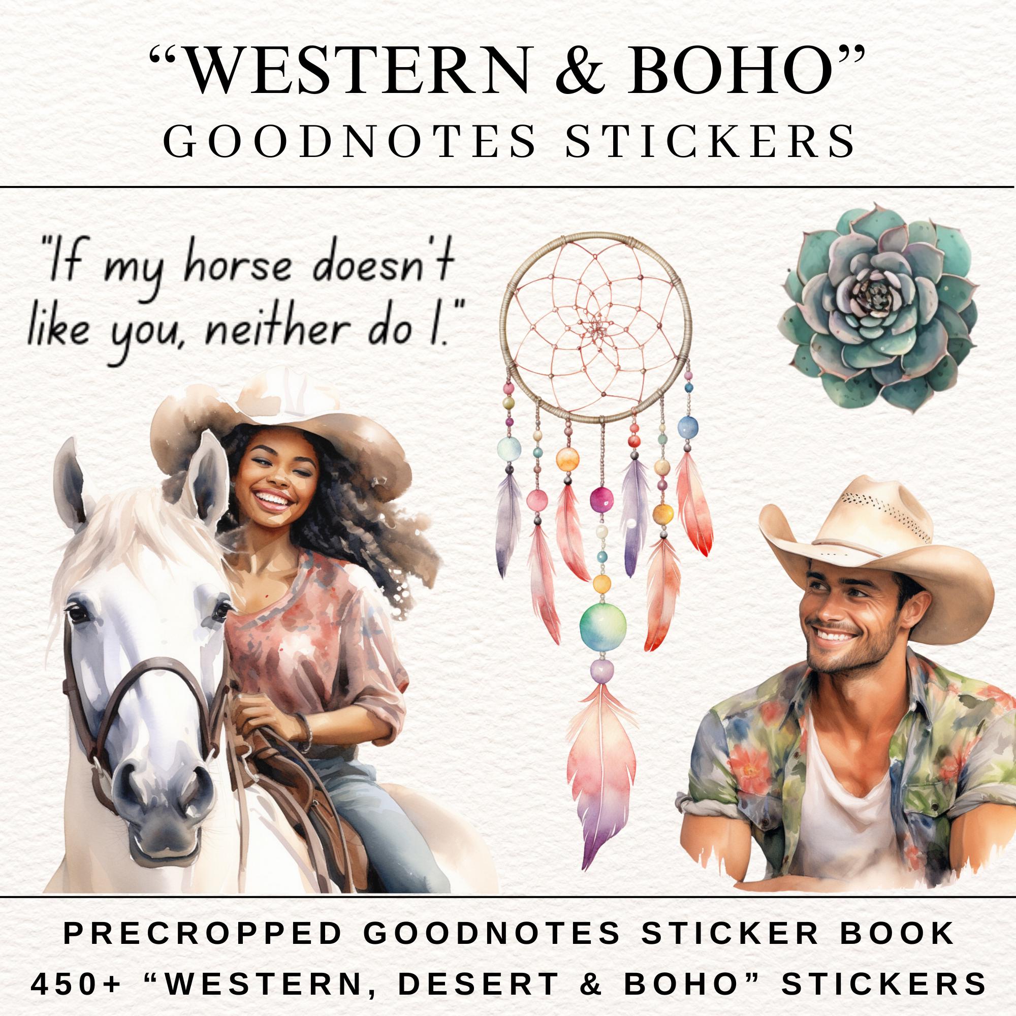 WESTERN & BOHO Digital Stickers, Precropped Goodnotes Sticker Book ...
