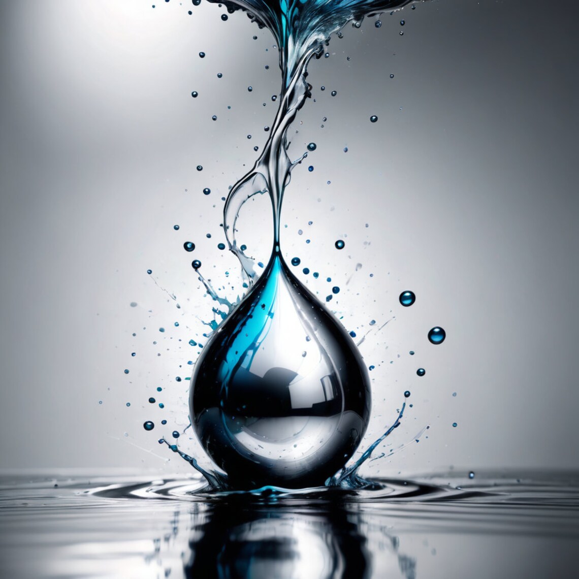 Blue Metallic Silver Drop - Etsy