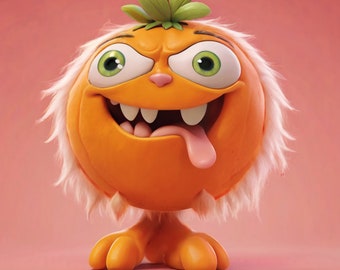 Funny Grumpy Angry Orange Digital Art Hilarious Ugly Fruit Printable ...