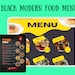 Black Modern Food Menu - Etsy