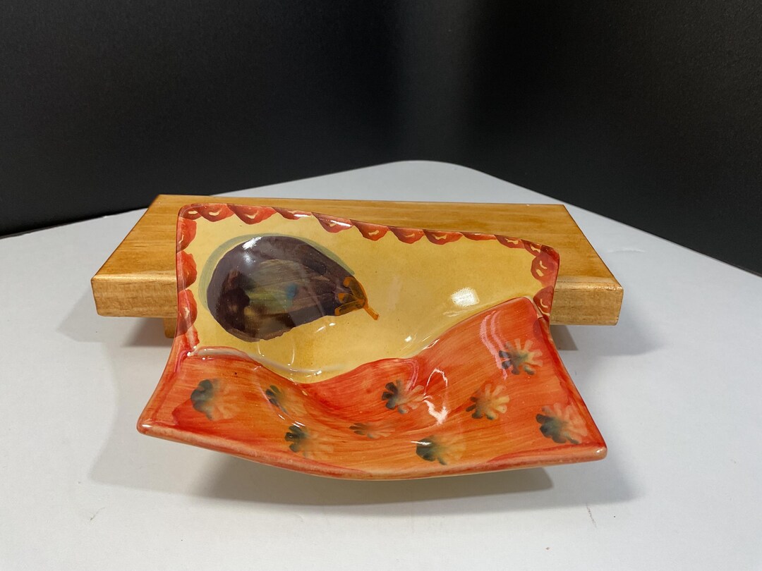 Italian Redware Pottery Eggplant Dish - Etsy