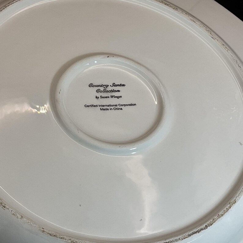 Susan Winget Platter Country Santa - Vintage - Etsy