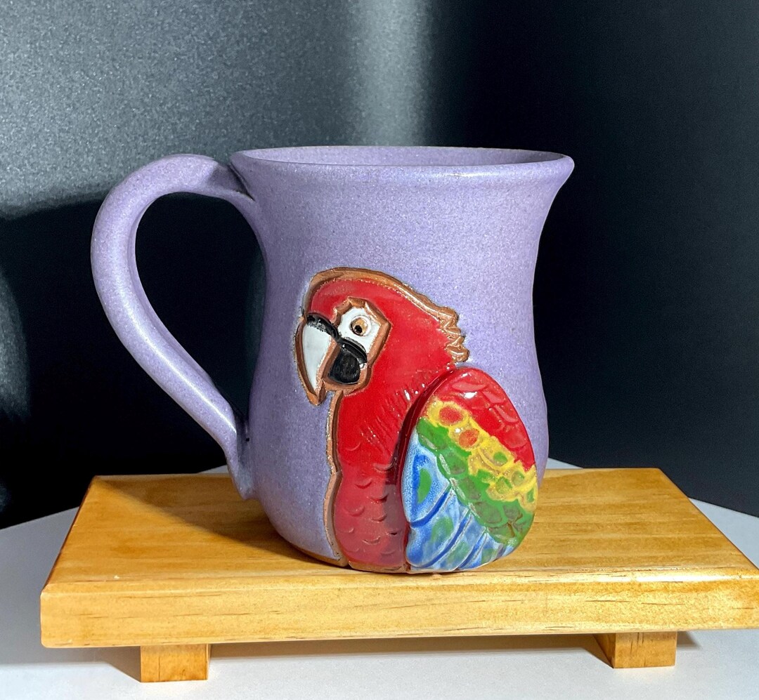 Mudworks Pottery Mug Handmade Scarlet Macaw 3D - Etsy