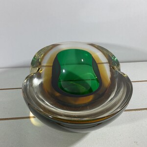 Murano Seguso Green & Amber Infinity Bowl - Etsy