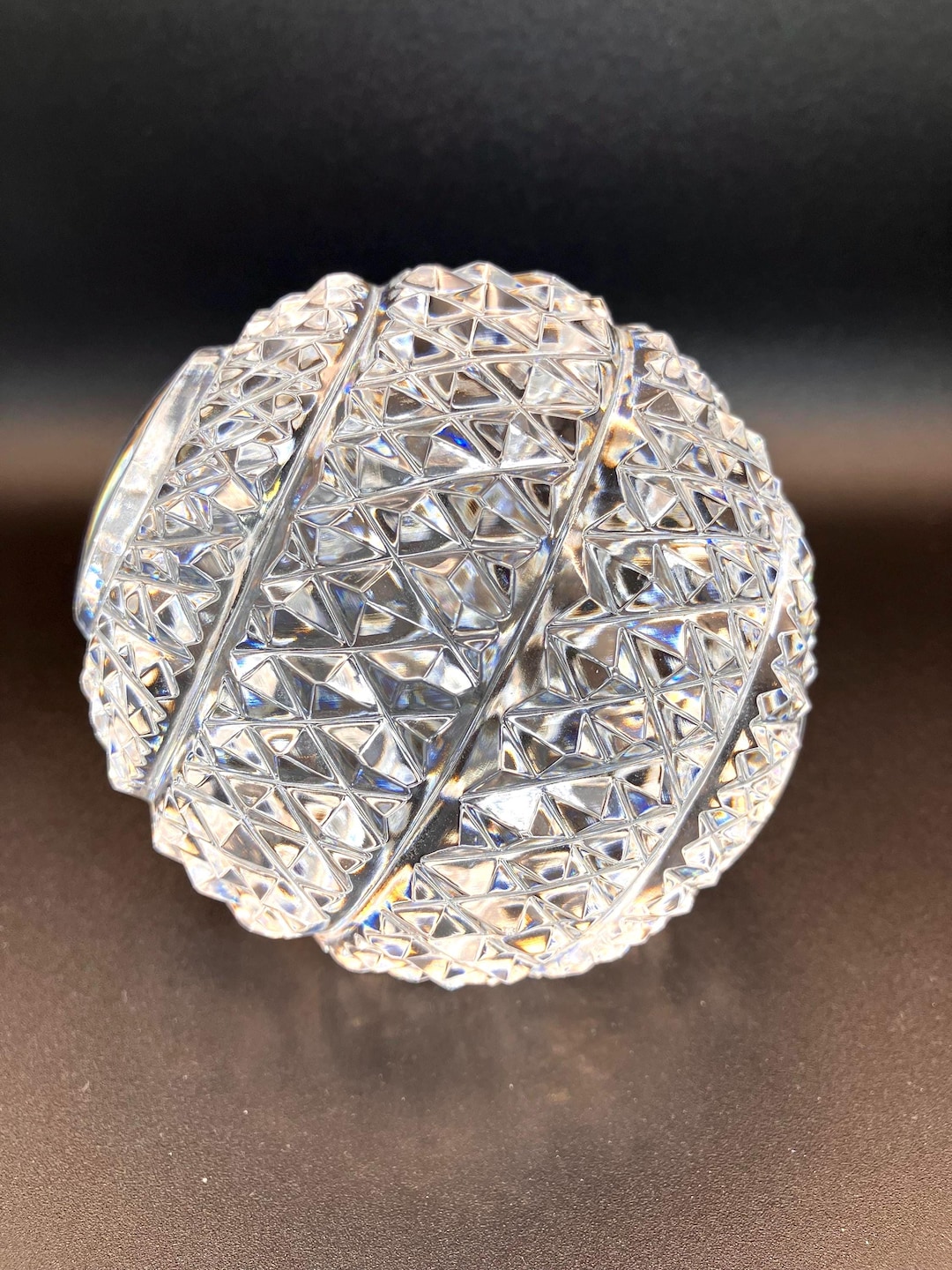 24% Lead Crystal Diamond Cut Sphere Paperweight - Etsy