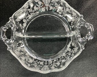 Vintage CAMBRIDGE ROSE POINT Elegant Era Etched Crystal Glass 5 Part ...