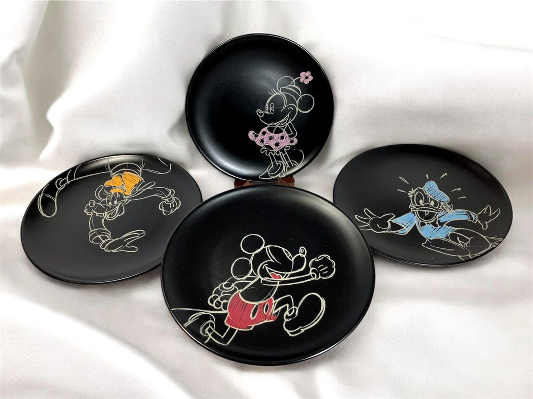 Disney Hallmark Etched Character Plates-set of 4 Rare - Etsy