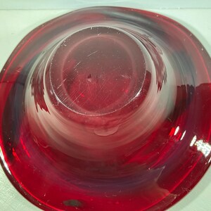 Murano Style Deep Ruby Red Glass Dish With Colorful Swirls - Etsy