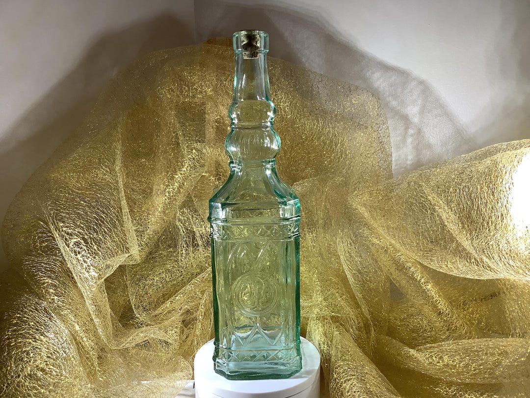 Beautiful Turquoise Glass Blown Spanish Liquor Bottle - Etsy