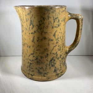 Spongeware Pottery Pitcher Blue & Yellow 1930’s - Vintage - Etsy