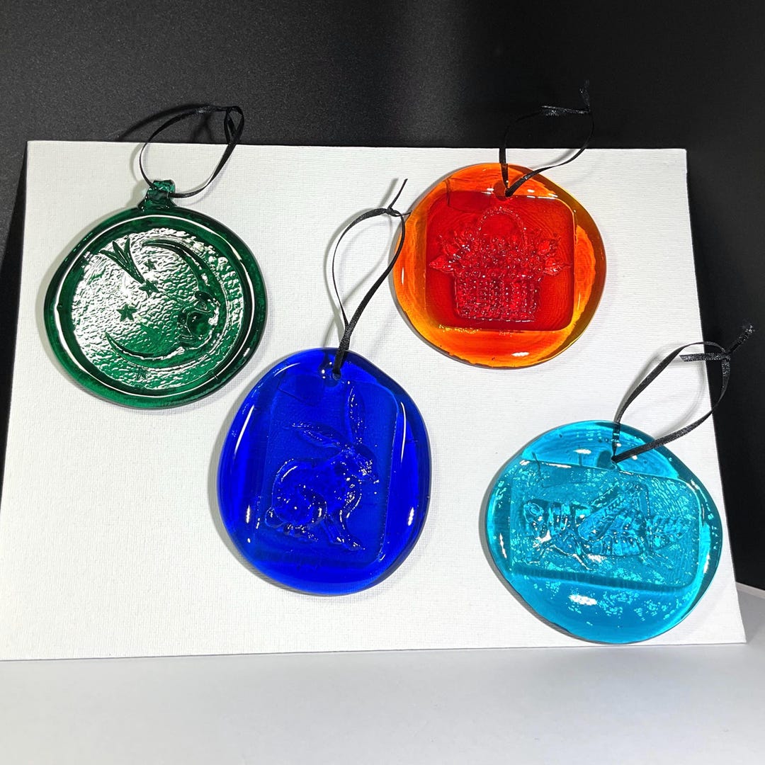 Blenko Glass Suncatchers Set of 4 - Etsy