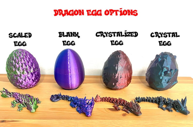 3D Printed Crystal Dragon Egg With Baby - Etsy