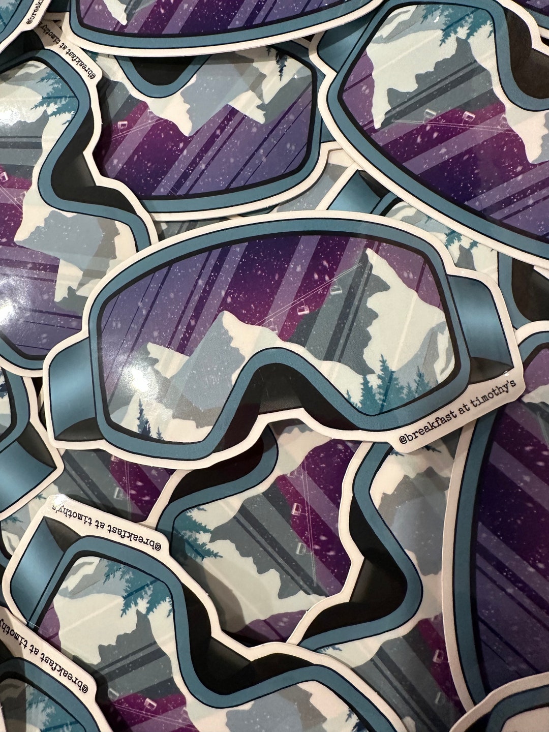 Ski Goggles Mask Vinyl Decal Sticker Mountain Snowboard Winter Snow ...