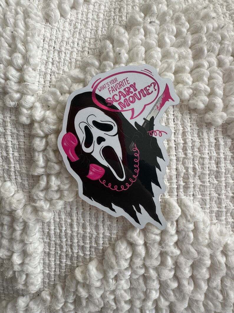 Ghostface Scream Metallic Vinyl Sticker Decal Movie Scary Movie Pink - Etsy