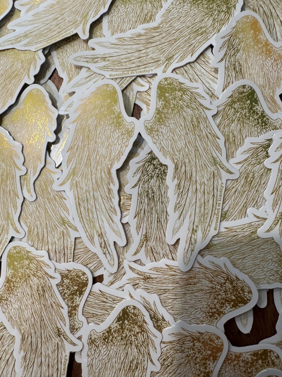 Metallic Gold Angel Wing Vinyl Sticker Decal - Etsy