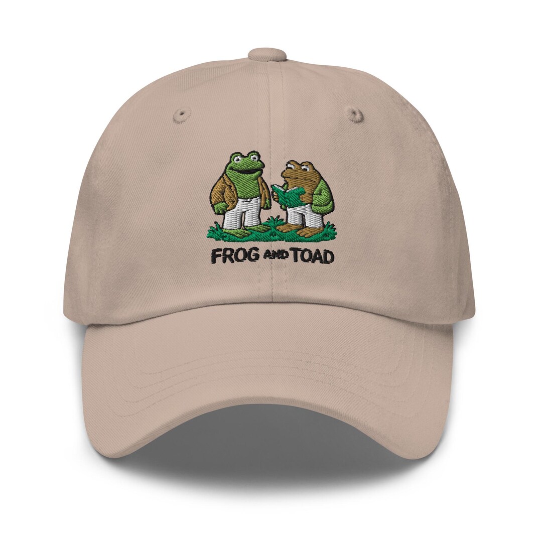 Frog and Toad Hat, Embroidered Hat, Cottagecore Dad Hat, Frog and Toad ...