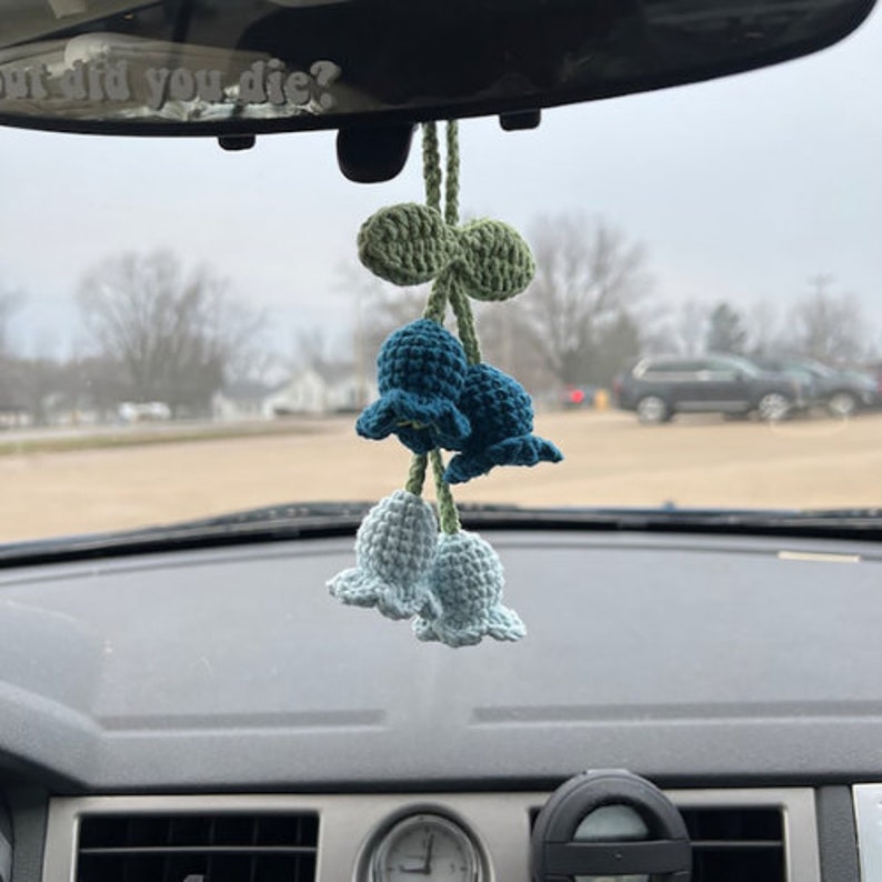 Adorable Lily Crochet Car Hanger, Charming Car Accessories for Women ...