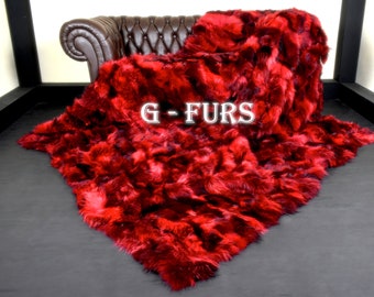 Luxury Real Canada Red Fox Fur Throw Blanket - Etsy
