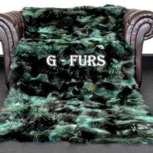 Luxury Real Green Fox Fur Throw Blanket - Etsy