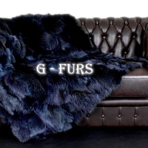 Luxury Real Teal Fox Fur Throw Blanket - Etsy