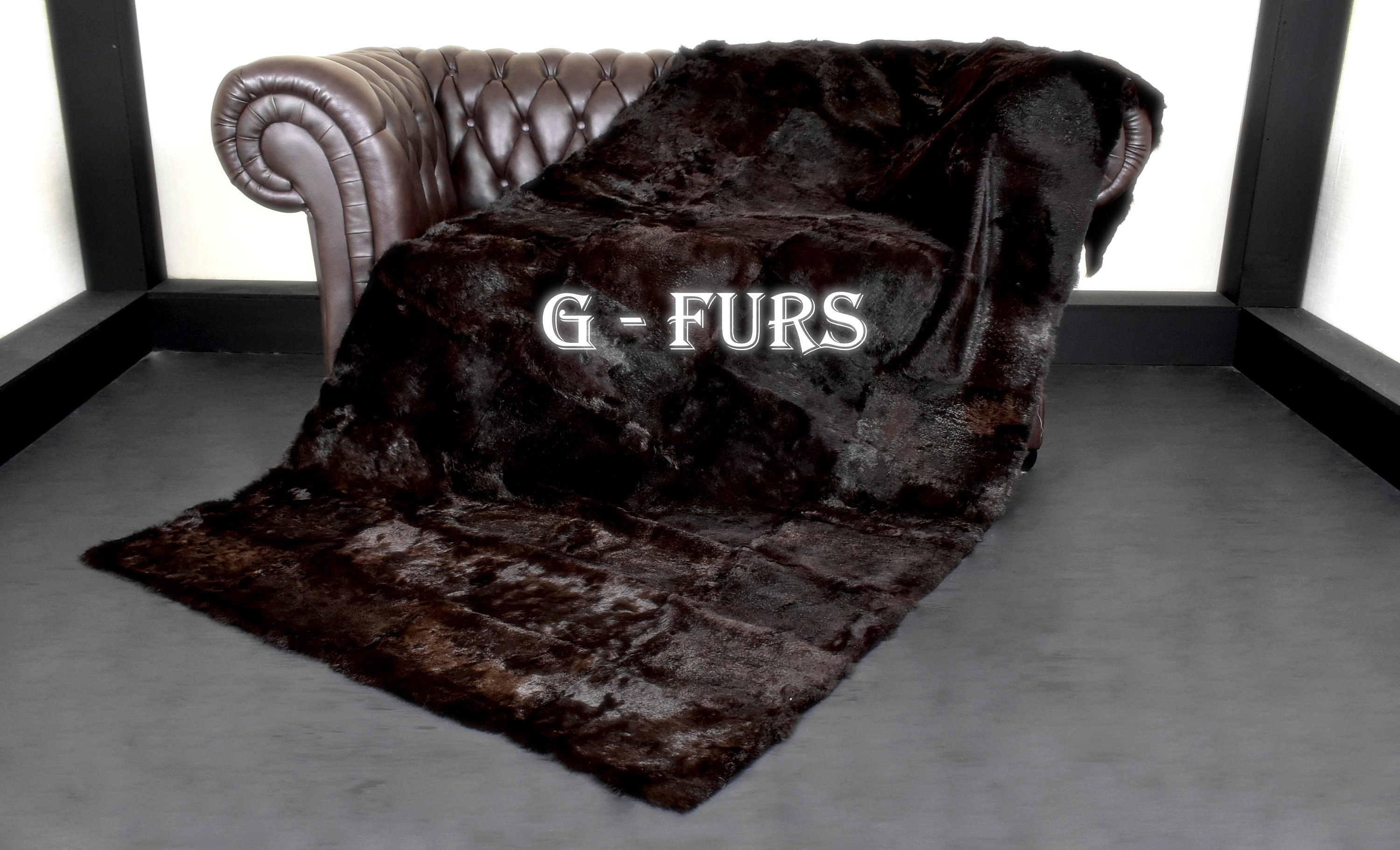 Luxury Real Brown Full Skin Rabbit Fur Throw Blanket - Etsy