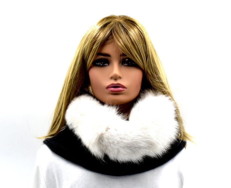 Luxury Real Fox Fur Fur Neck Loop Collar in Shadow Super Warm and Super ...