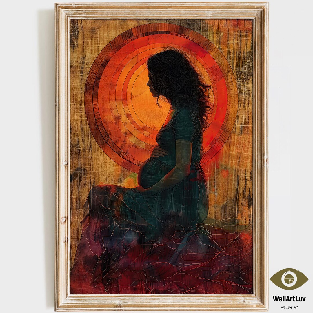 Ethereal Maternity Painting, Surreal Pregnant Woman Art, Digital ...