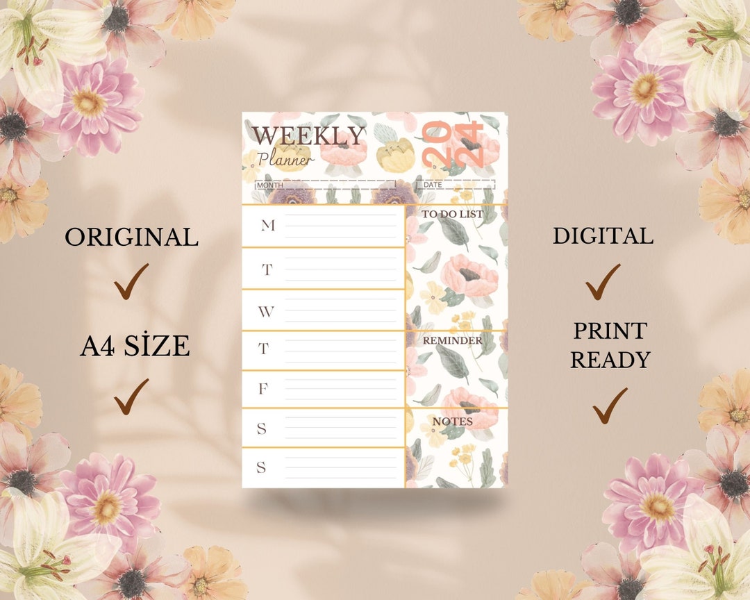 Floral Digital Planner I Printable Planner I Weekly Journal for ...