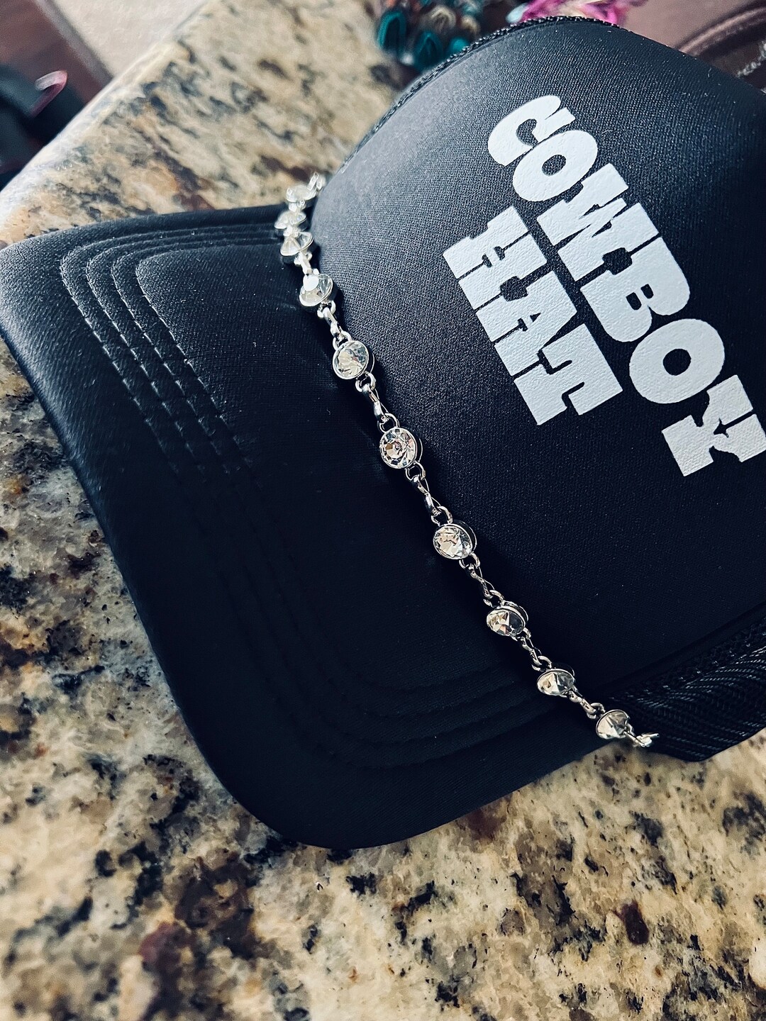 Rhinestone Trucker Hat Chain - Etsy