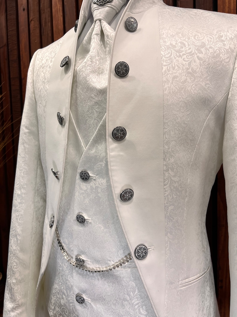 Mens Slim Fit White Tuxedo Mandarin Collar | Weddings and Special ...