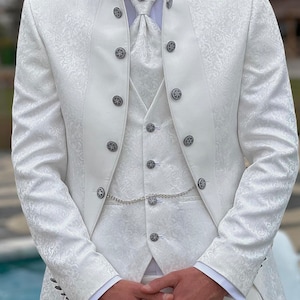 Mens Slim Fit White Tuxedo Mandarin Collar | Weddings and Special ...
