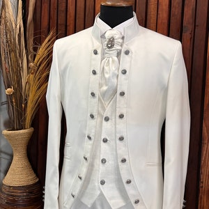 Mens Slim Fit off White Tuxedo Mandarin Collar | Weddings and Special Occasions Tuxedo - Etsy